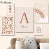Abc Poster Boho Wall Art Posters Heart Rainbow Nursery Alphabet ...
