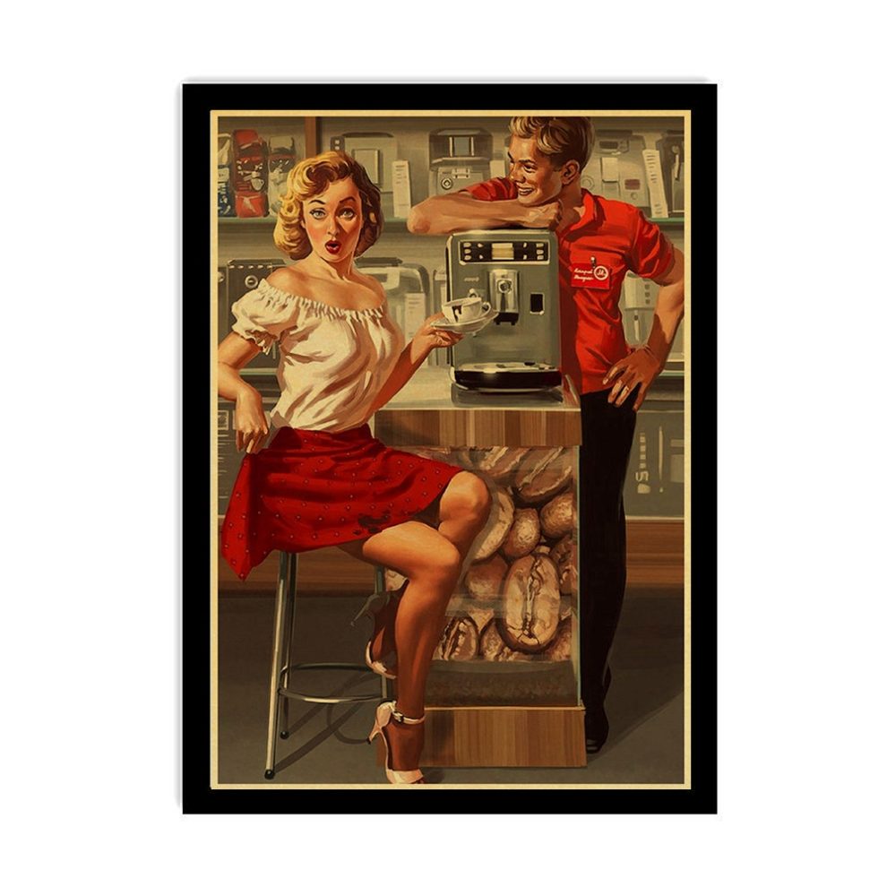 Vintage Wwii Pinup Girl Poster Kraft Paper Wall Art Home Decor OutletTrends.com Free Shipping Up ...