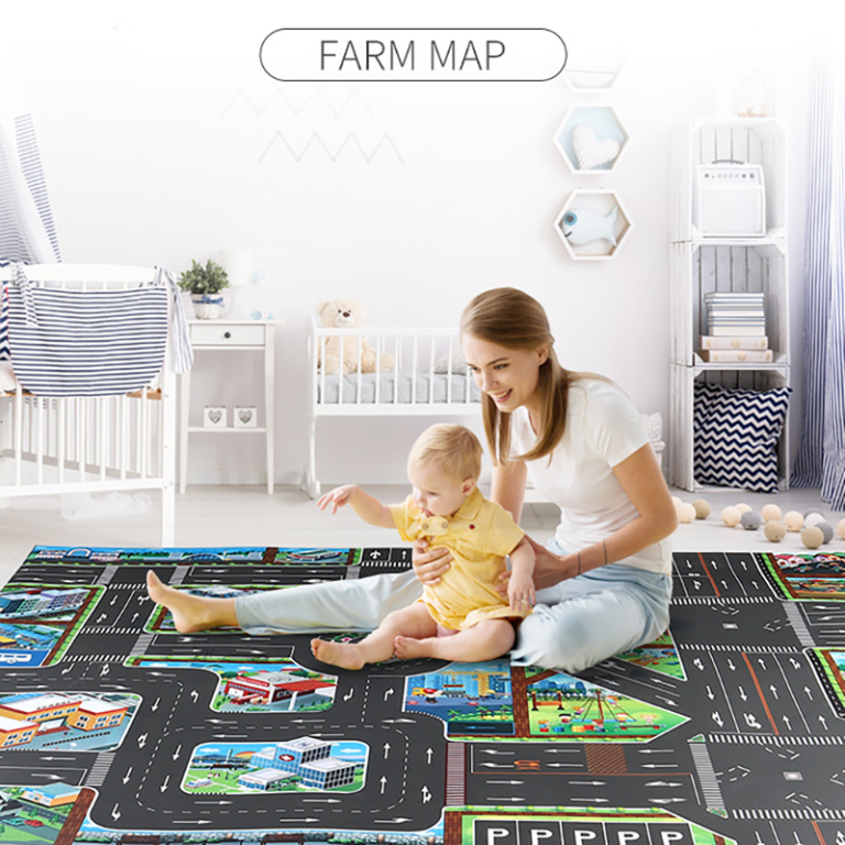 Large City Traffic Baby Play Mat Kids Toy Car Crawling Rug OutletTrends ...