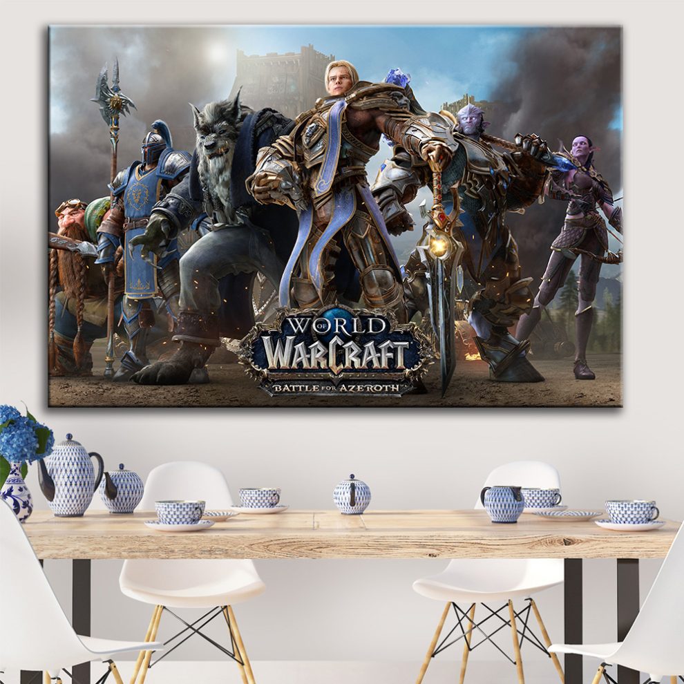 World Of Warcraft Game Map Canvas Poster Wall Art For Gamers ...