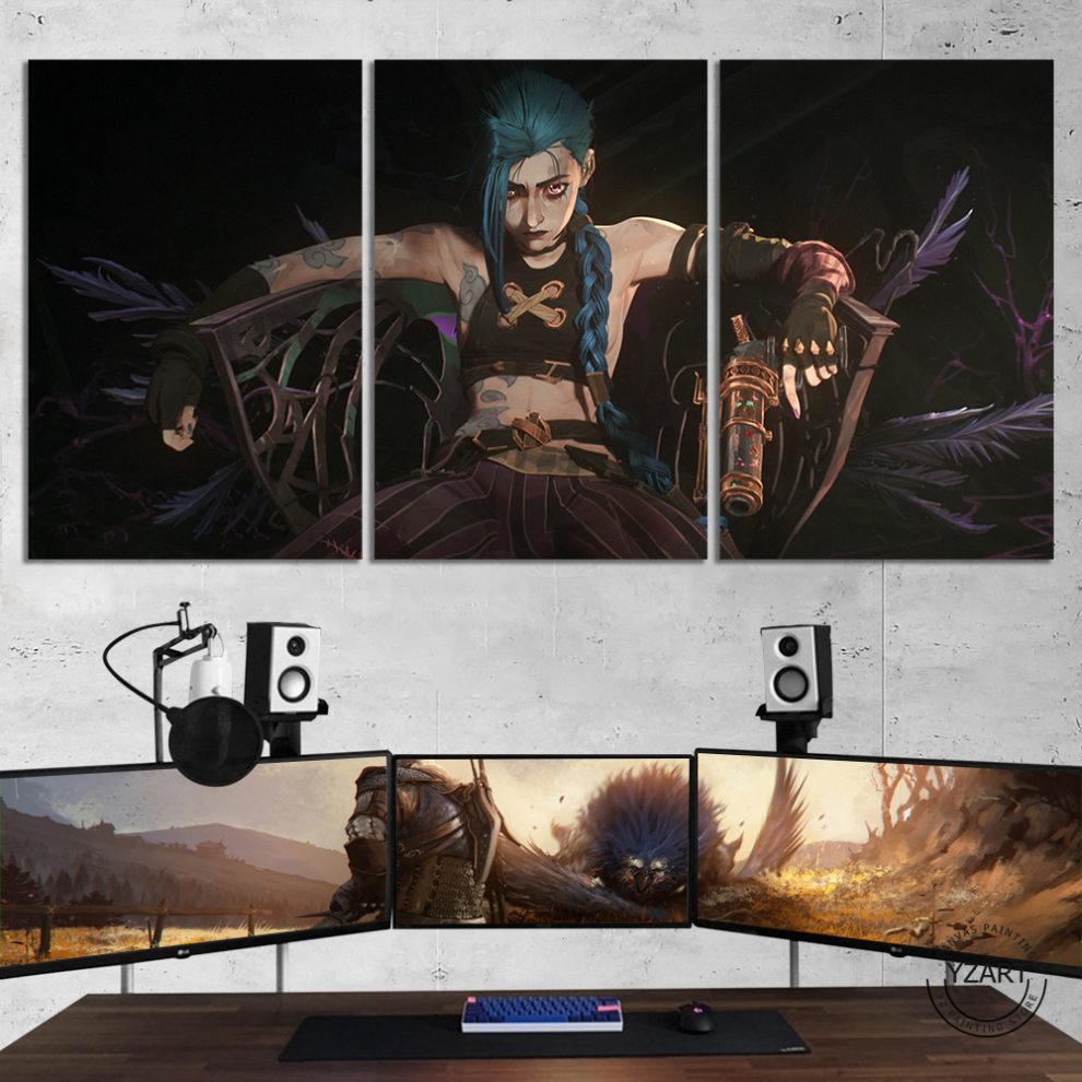 3piece Hd Unframed Canvas Lol Arcane Video Game Poster Wall Art Gift ...