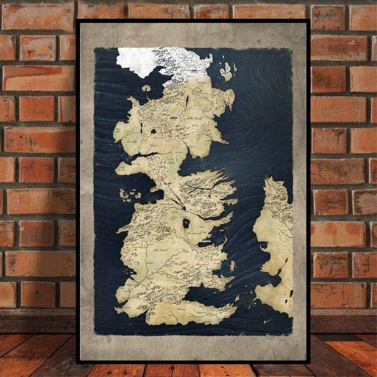 Westeros Map Canvas Wall Art Classic Tv Series Home Decor Prints ...