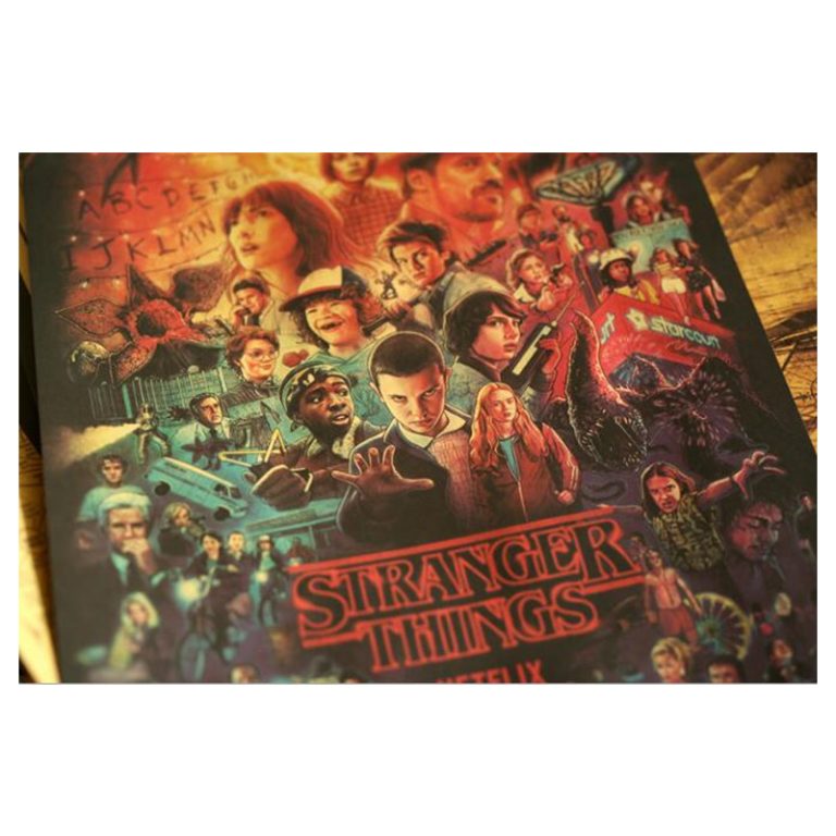 Vintage Stranger Things Tv Movie Poster Kraft Paper Wall Art Collection ...