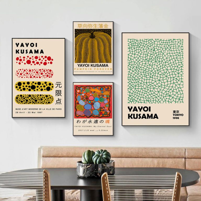 Modern Yayoi Kusama Canvas Art Prints Nordic Wall Decor For Living Room ...