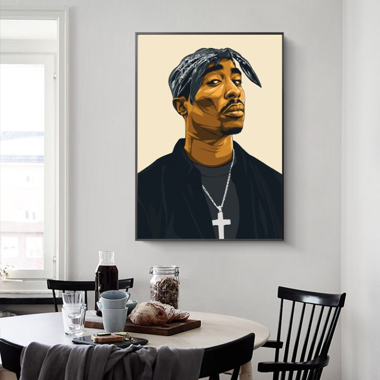 2pac Tupac Hip Hop Artist Canvas Wall Art Poster For Home Decor ...