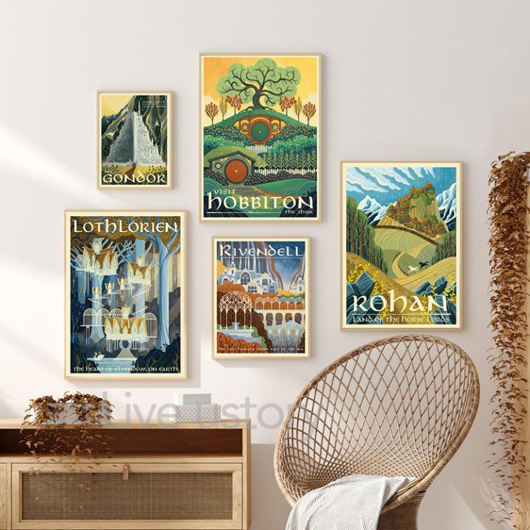 Tolkien Wall Art Canvas Painting Middle Earth Landscape Lotr Posters ...