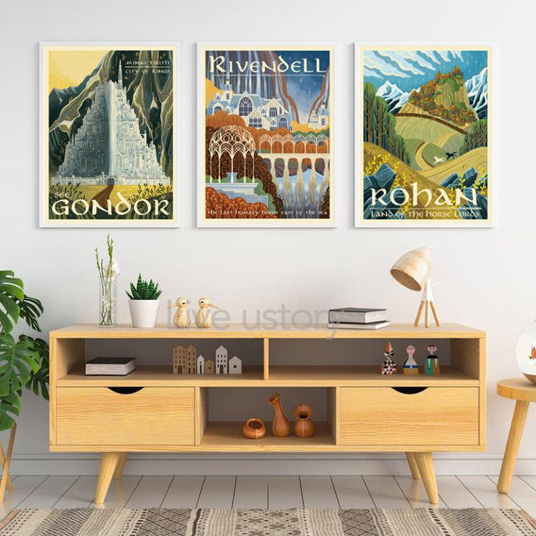 Tolkien Wall Art Canvas Painting Middle Earth Landscape Lotr Posters ...