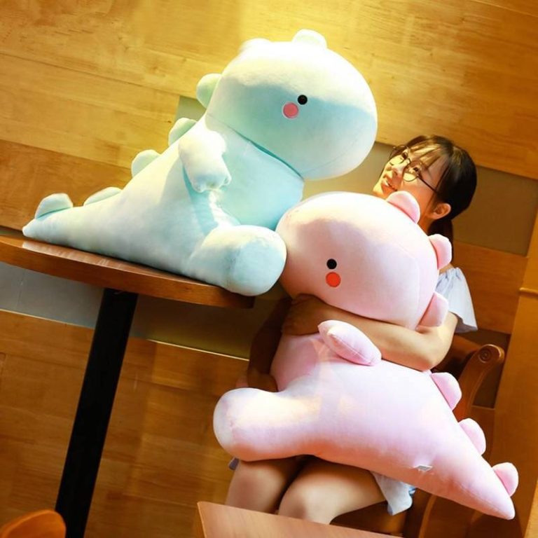Kids Dinosaur Plush Toy Ultra Soft Huggable Stuffed Dino Pinkblue 3050cm OutletTrends.com Free ...
