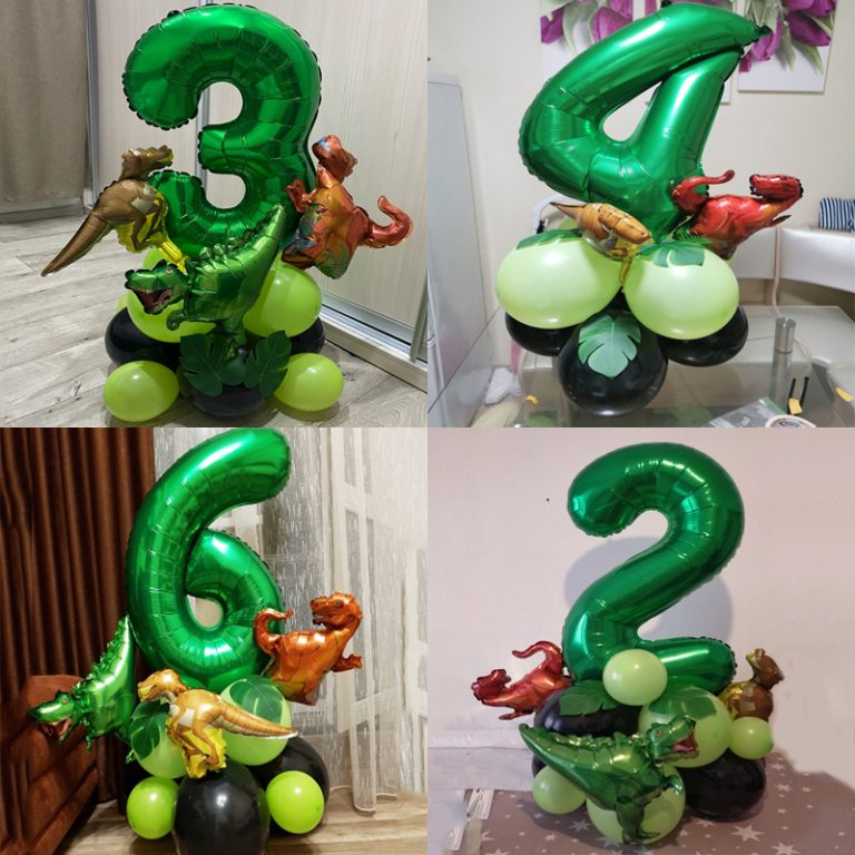 Dinosaur Themed Birthday Balloon Set Numbered 16 For Boys Party ...
