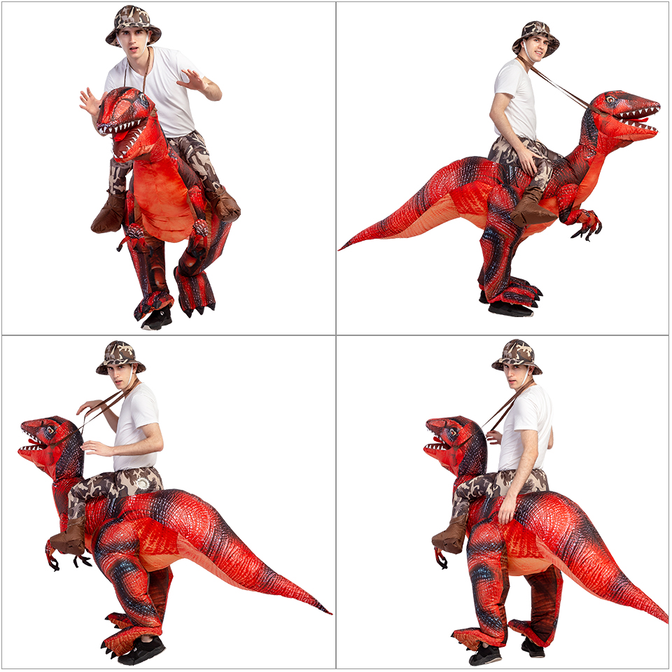 Velociraptor T Rex Mascot Inflatable Costume For Kids Anime Halloween ...