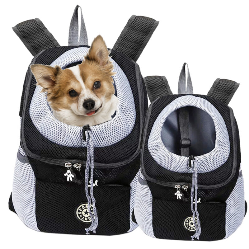 Portable Double Shoulder Dog Travel Backpack With Front Mesh Head ...