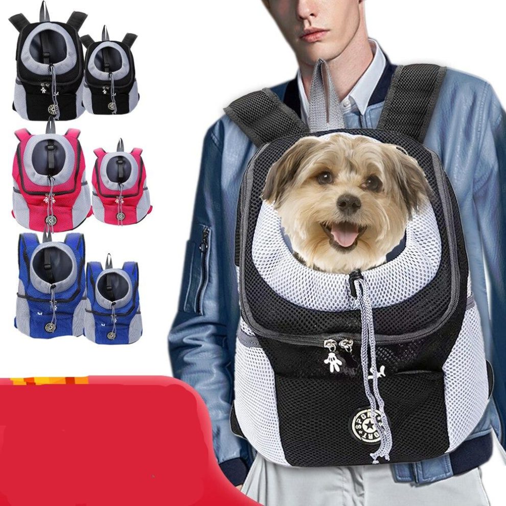 Portable Double Shoulder Dog Travel Backpack With Front Mesh Head ...