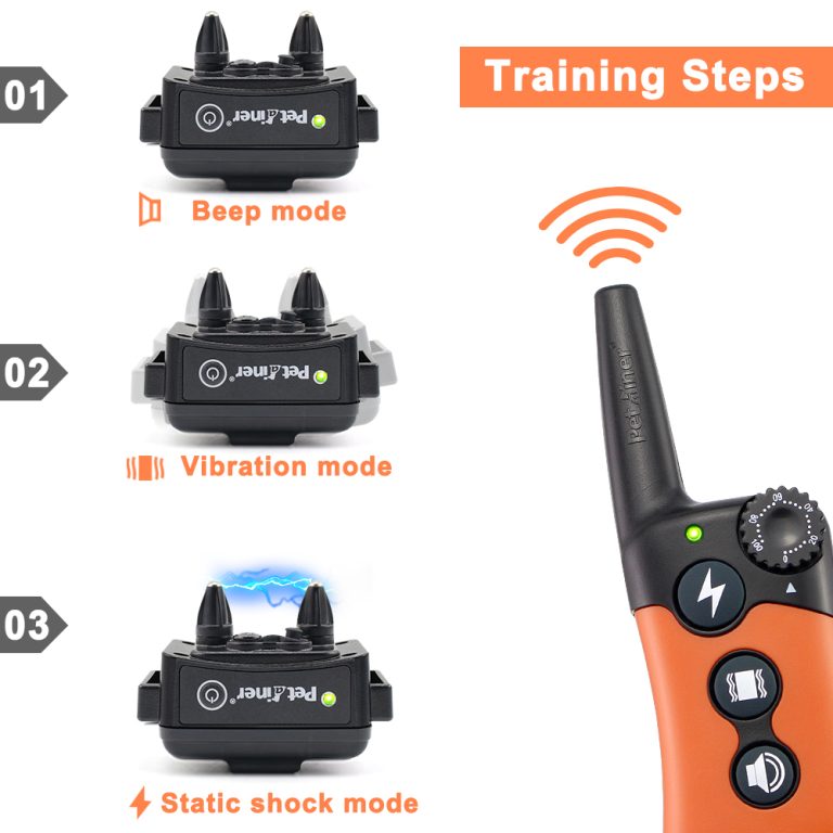 Petrainer 619a-1 800m Rechargeable & Waterproof Dog Training Collar Vibration Static Shock Tone ...