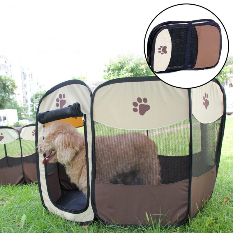 Large Portable Pet Playpen Foldable Dog Cat Tent Octagonal Kennel ...