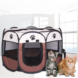 Portable Octagonal Outdoor Pet Playpen Folding Dog Kennel Cat Tent ...