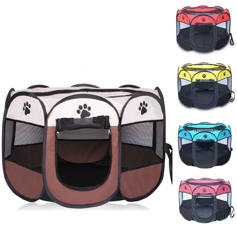 Portable Octagonal Outdoor Pet Playpen Folding Dog Kennel Cat Tent ...