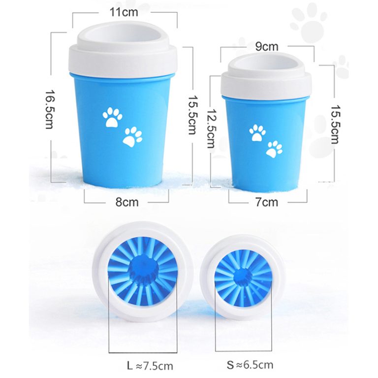 Portable Pet Paw Cleaner Cup Soft Silicone Dog Cat Feet Washer Brush ...