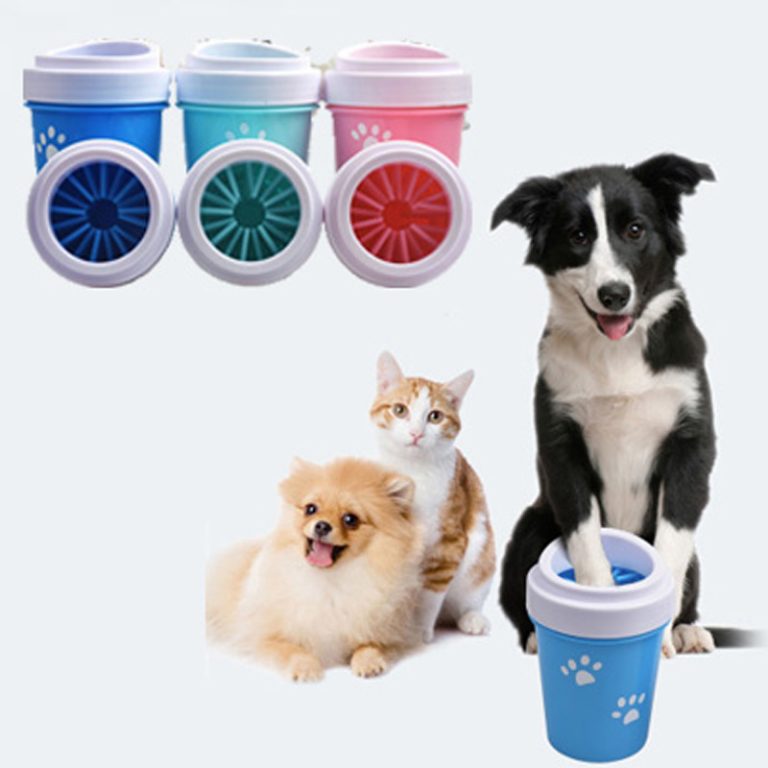 Portable Pet Paw Cleaner Cup Soft Silicone Dog Cat Feet Washer Brush ...