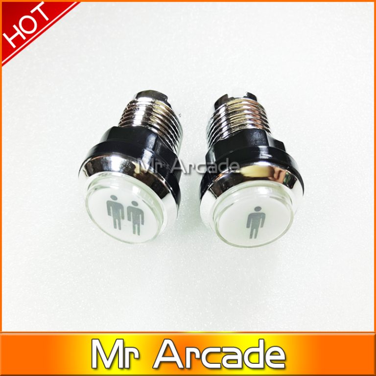 12v Led Arcade Button Chrome Plated Illuminated 5 Colors Microswitch ...