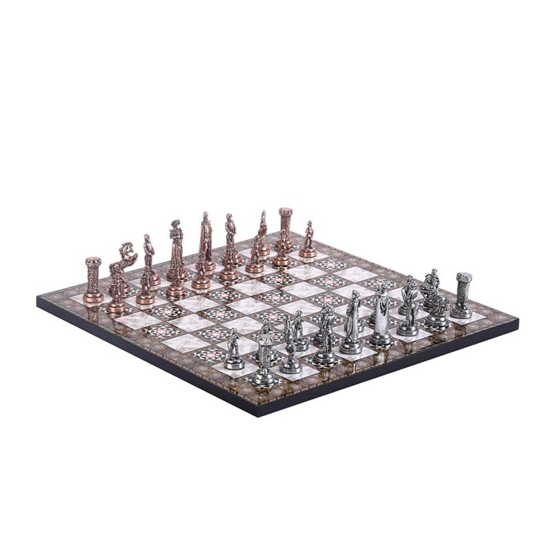 Handmade British Medieval Chess Set With Copper Pieces Motherofpearl ...