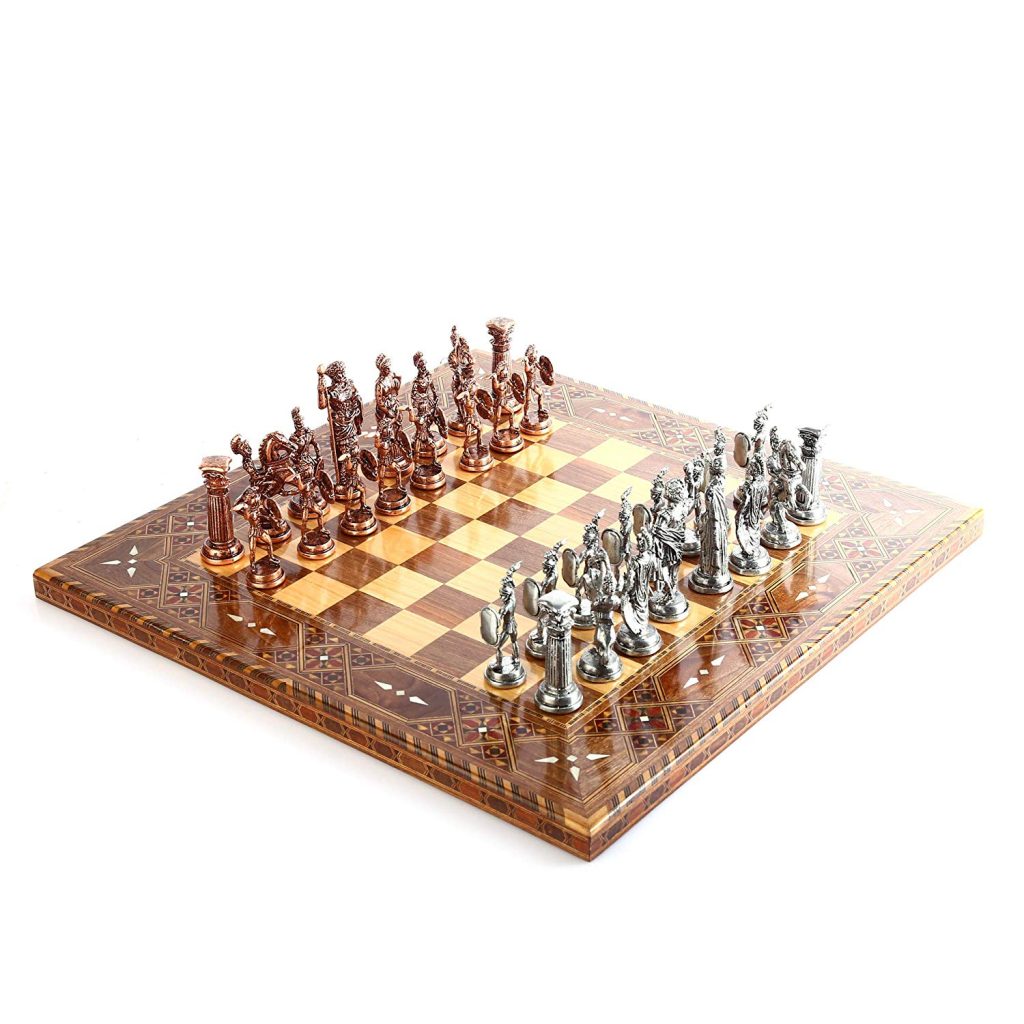 Handmade Antique Copper Chess Set With Rome Figures Pearl King ...