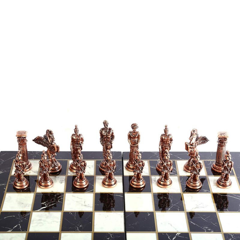 Handcrafted Antique Copper Pegasus Chess Set With Marble Wood Board ...
