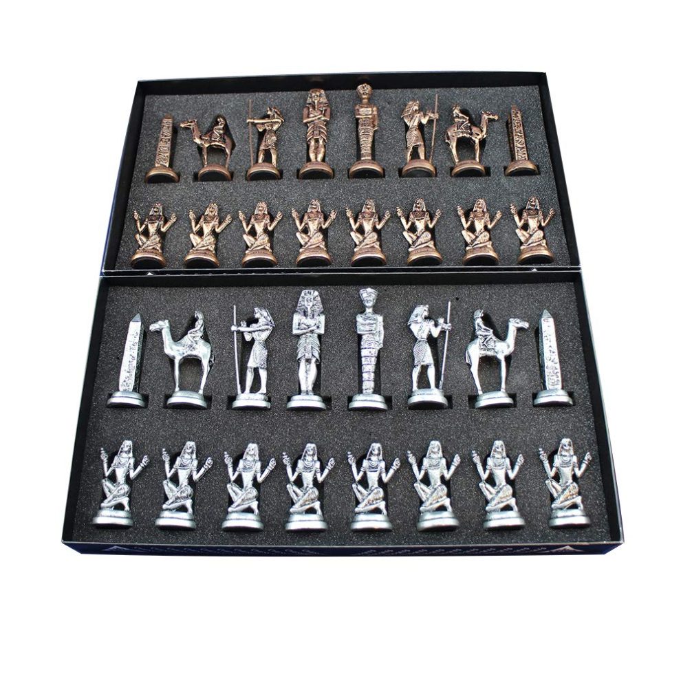 Handmade Egyptian Pharaoh Copper Chess Set With Solid Wooden Storage ...