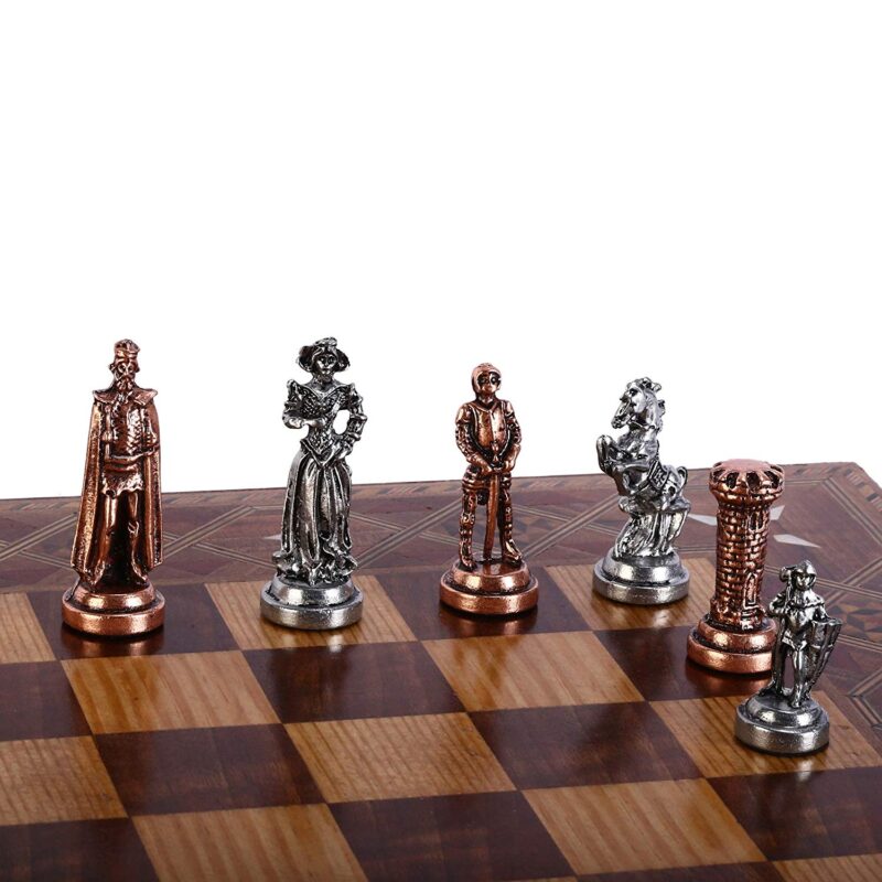 Handmade British Medieval Chess Set With Antique Copper Pieces Wooden ...