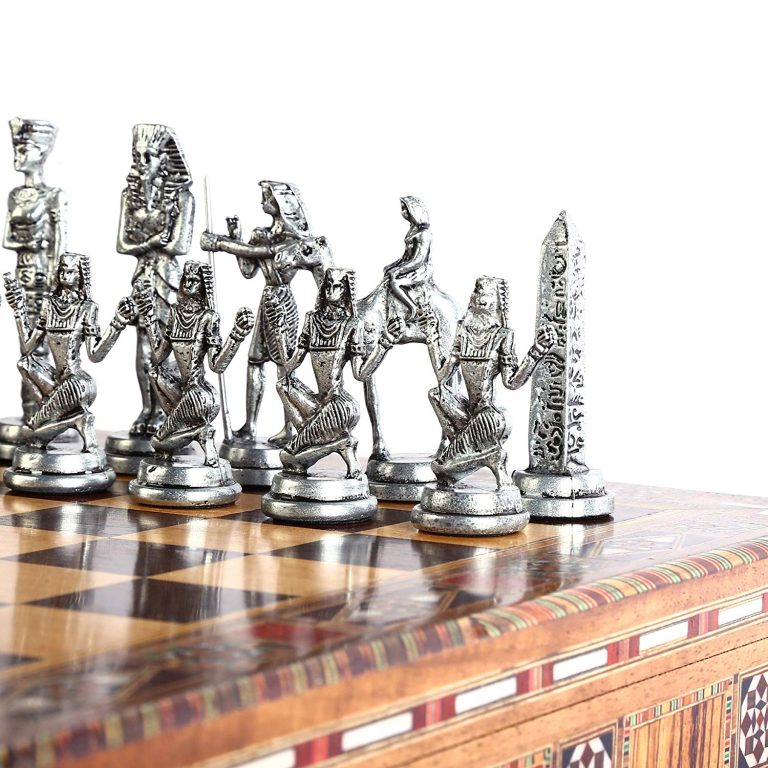 Ancient Egypt Pharaoh Handmade Chess Pieces Antique Copper Metal 9cm ...
