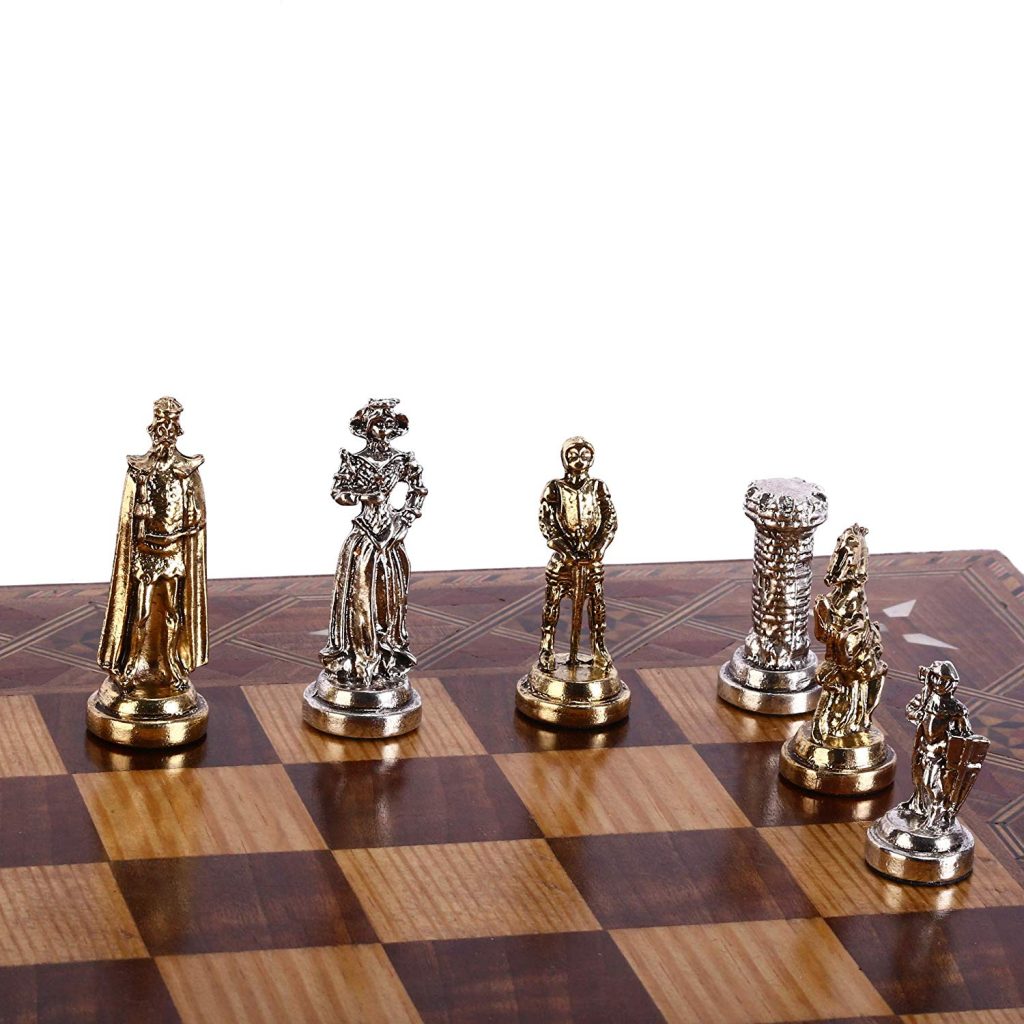 Handmade Medieval British Metal Chess Set With Solid Wooden Board ...