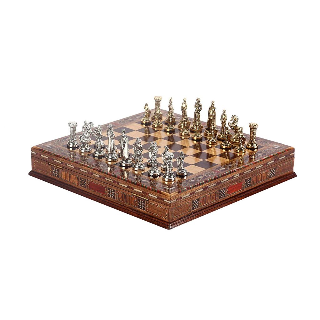Handmade Medieval British Metal Chess Set With Solid Wooden Board ...