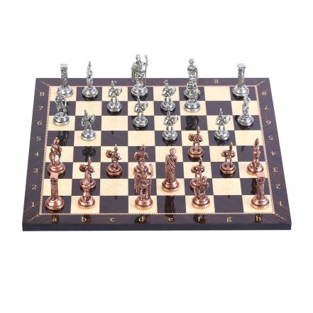 Antique Copper Roman Chess Set Handmade Pieces Walnut Wood Board ...