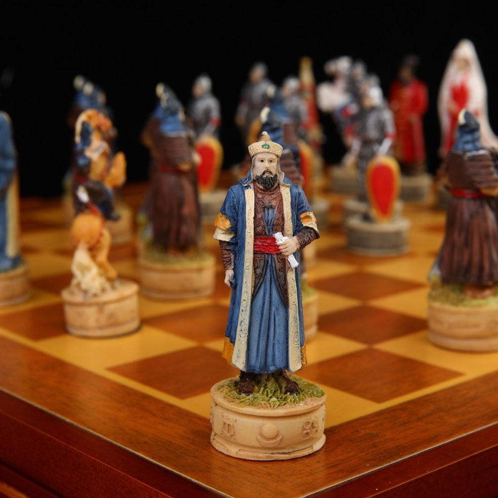 Mongolia War Theme Resin Chess Set Russian Doll Game Collection ...