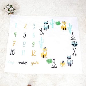 Unisex Baby Milestone Blanket Growth Calendar Photo Prop Play Mat ...