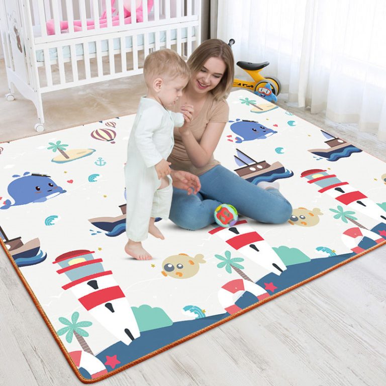 Soft Cotton Nordic Newborn Crawling Mat Kids Floor Carpet Baby Play Rug ...