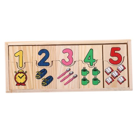 Montessori Wooden Math Puzzle Board Educational Kids Digital Matching ...