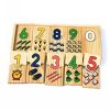 Montessori Wooden Math Puzzle Board Educational Kids Digital Matching ...