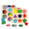 Montessori Wooden Puzzle Preschool Learning Math Shapes Sorting Game ...