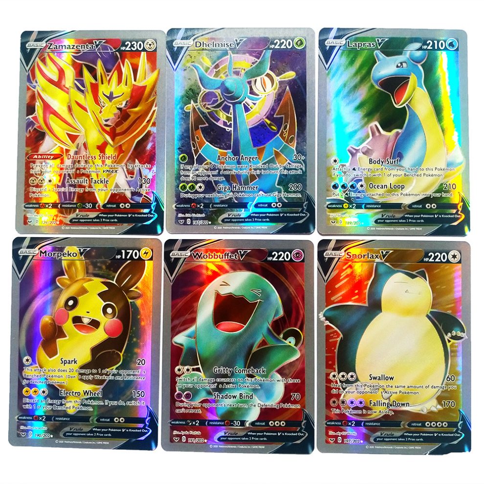 100pcs Pokemon Vmax Gx Ex Mega Trading Cards English Booster Collection ...