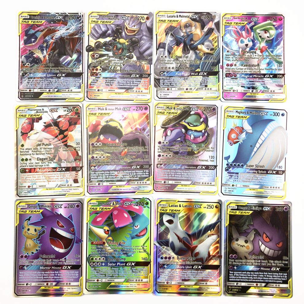 60pcs Pokemon Tag Team Gx Mega Battle Trading Cards For Kids ...