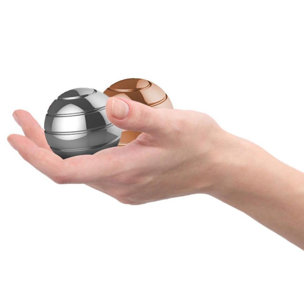 Stress Relief Metal Spinning Top Rotating Sphere Desk Fidget Toy ...