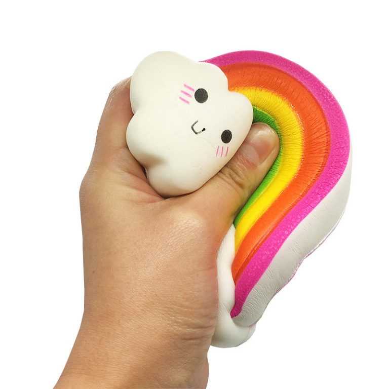 Kawaii Rainbow Squishy Stress Relief Toy Scented Slow Rising Kids Gift ...