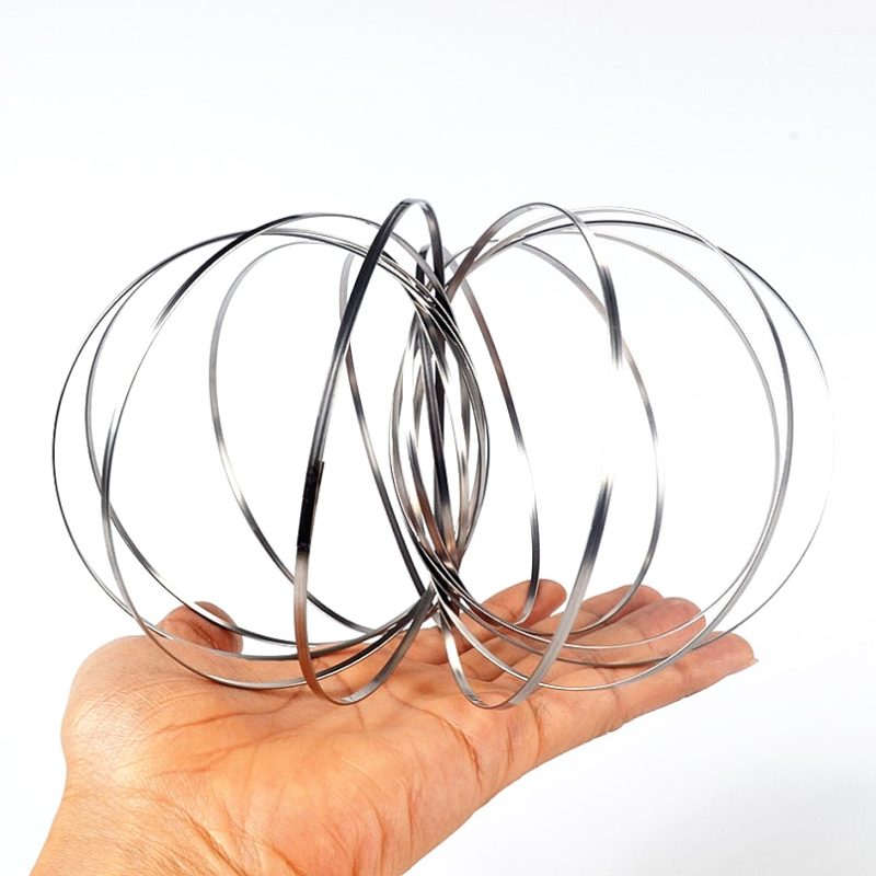 Antistress Metal Fidget Spinner Kinetic Spring Flow Ring Toy For Fun ...