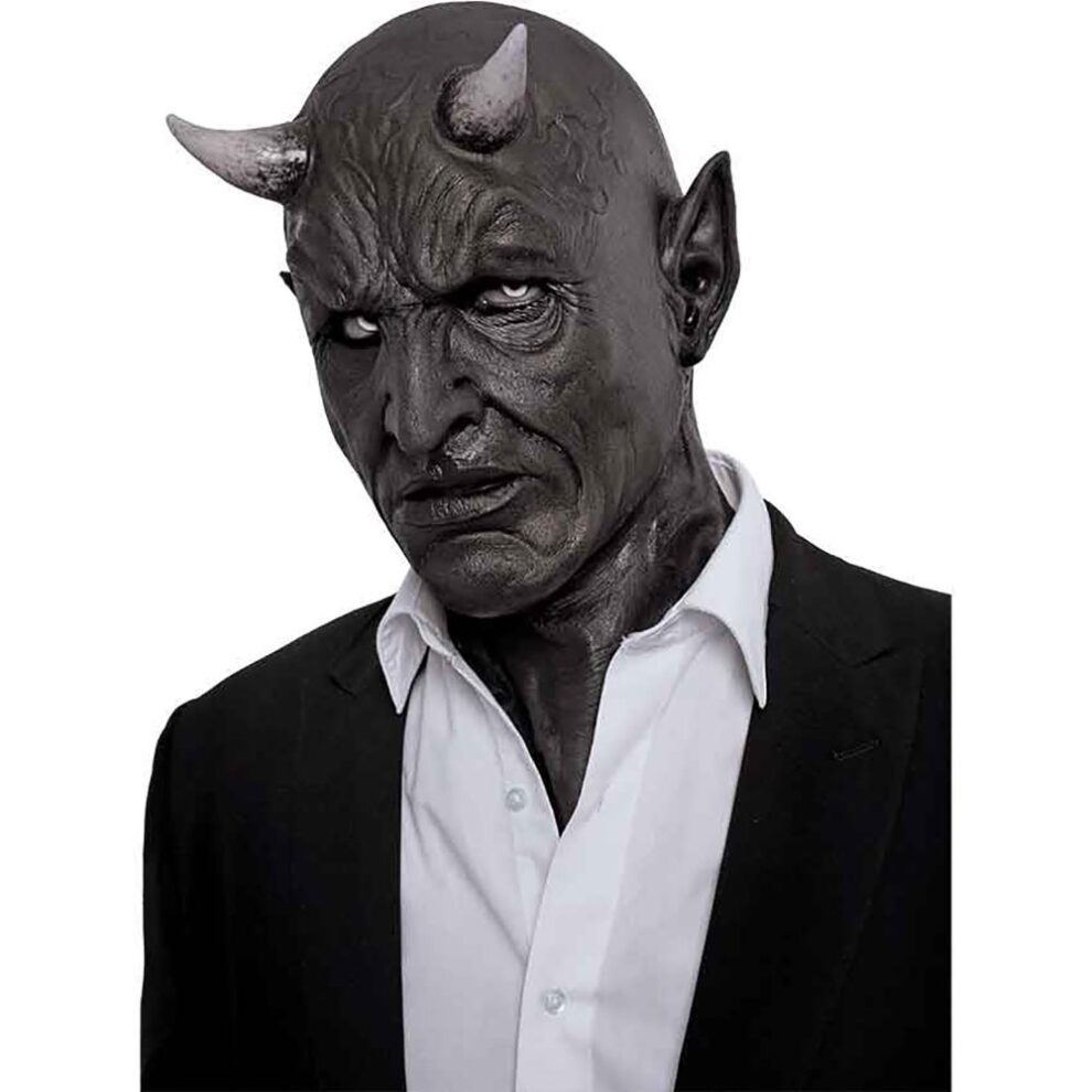 Devil Killer Latex Mask Mephistopheles Demon Horn Cosplay Halloween ...
