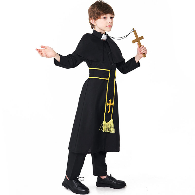 Boys Halloween Priest Costume Kids Religious Cosplay Outfit ...