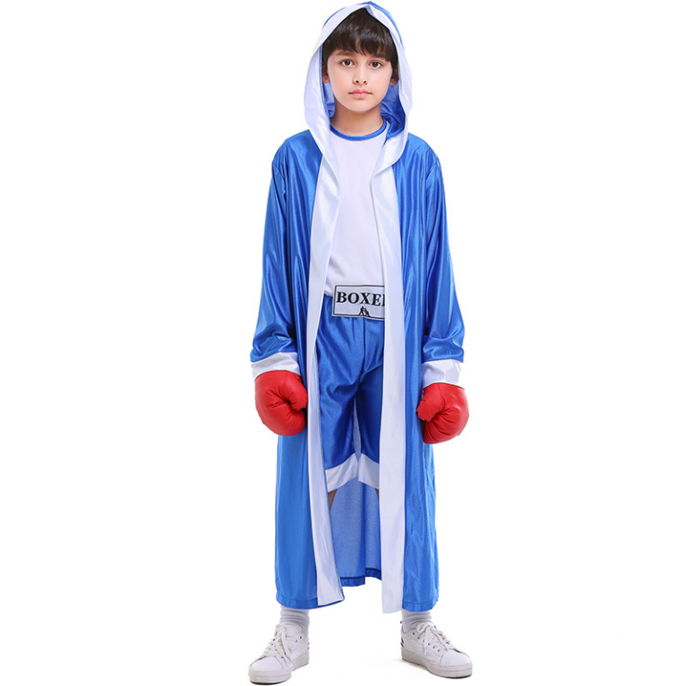 Boys Boxing Cosplay Costume Boxer Jumpsuit Robe For Halloween Carnival ...