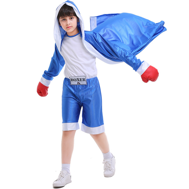 Boys Boxing Cosplay Costume Boxer Jumpsuit Robe For Halloween Carnival ...