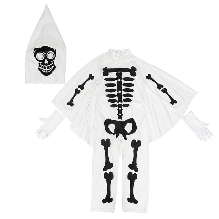 Kids Halloween Skeleton Jumpsuit Costume Scary Skull Print Cosplay For ...
