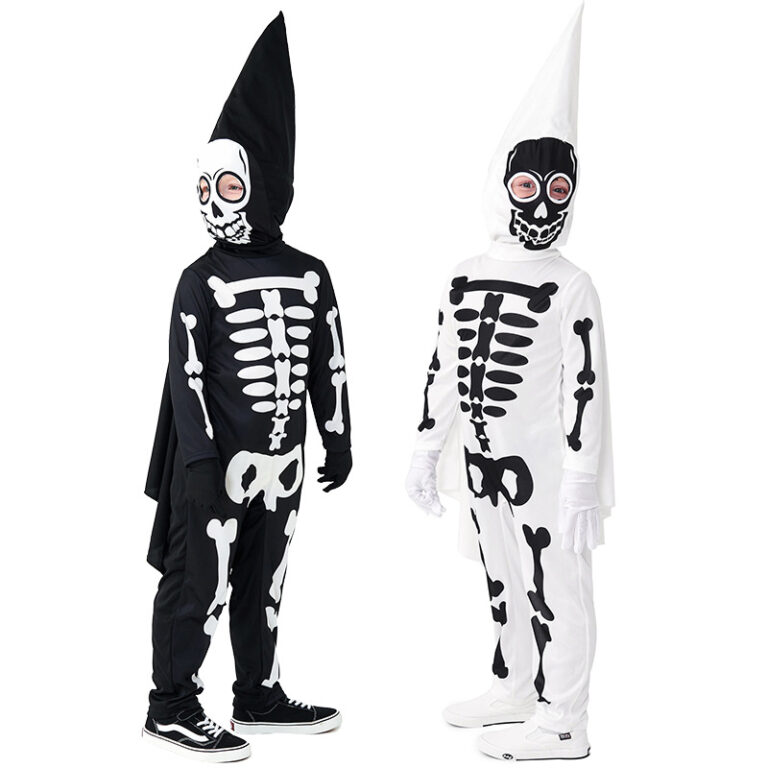 Kids Halloween Skeleton Jumpsuit Costume Scary Skull Print Cosplay For ...