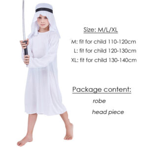 Arabian Prince Ali Baba Costume For Boys White Middle East Cosplay ...